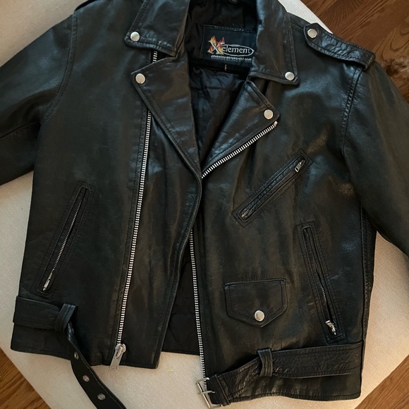 Xelement | Jackets & Coats | Xelement Motorcycle Black Leather Biker ...